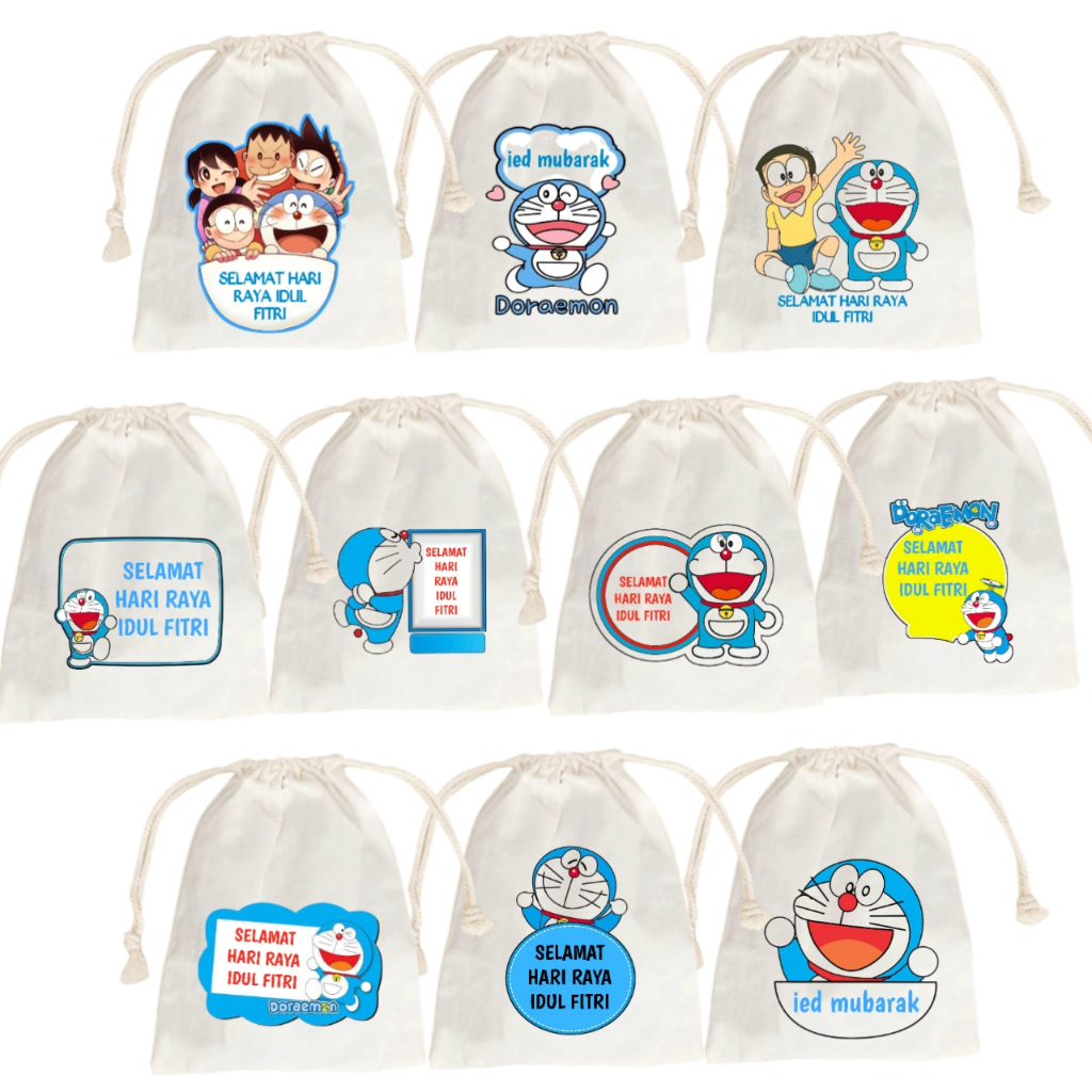 Cute Mini Drawstring Eid Envelope with Doraemon Cartoon Characters, 10 ...