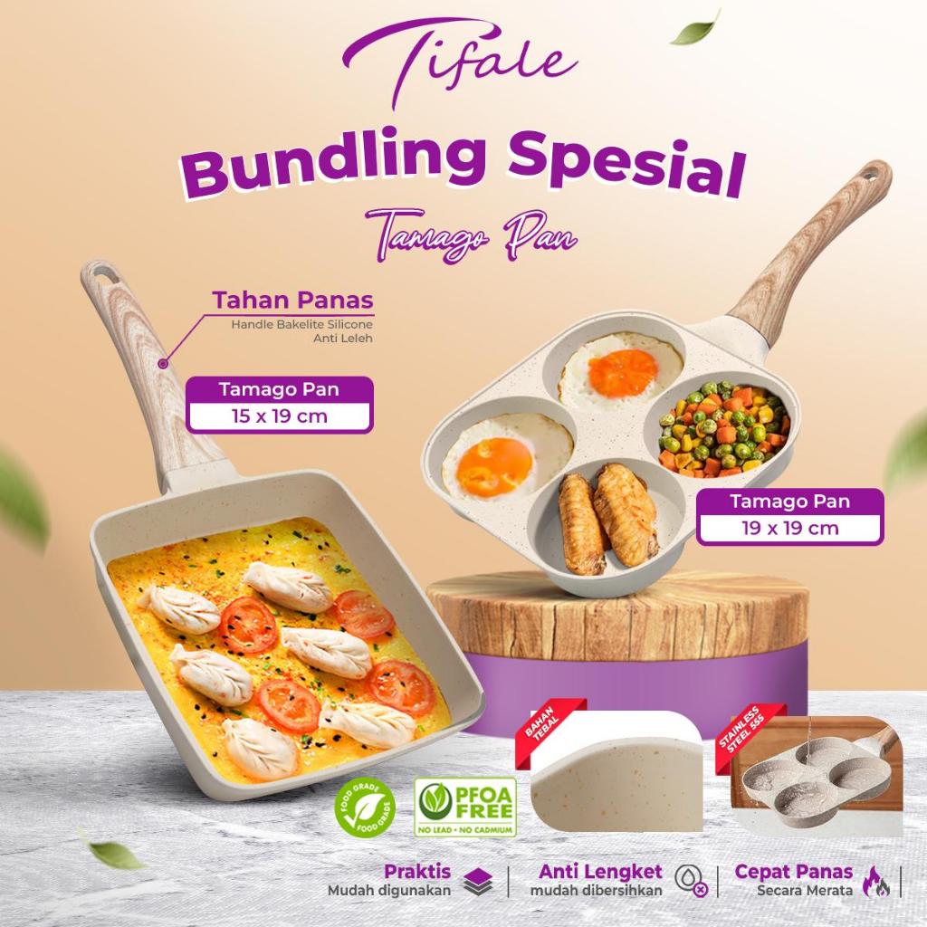 [SPECIAL Bundling] Tifale Tamago 4IN1 Frying Pan - Tamago 19CM Teflon ...
