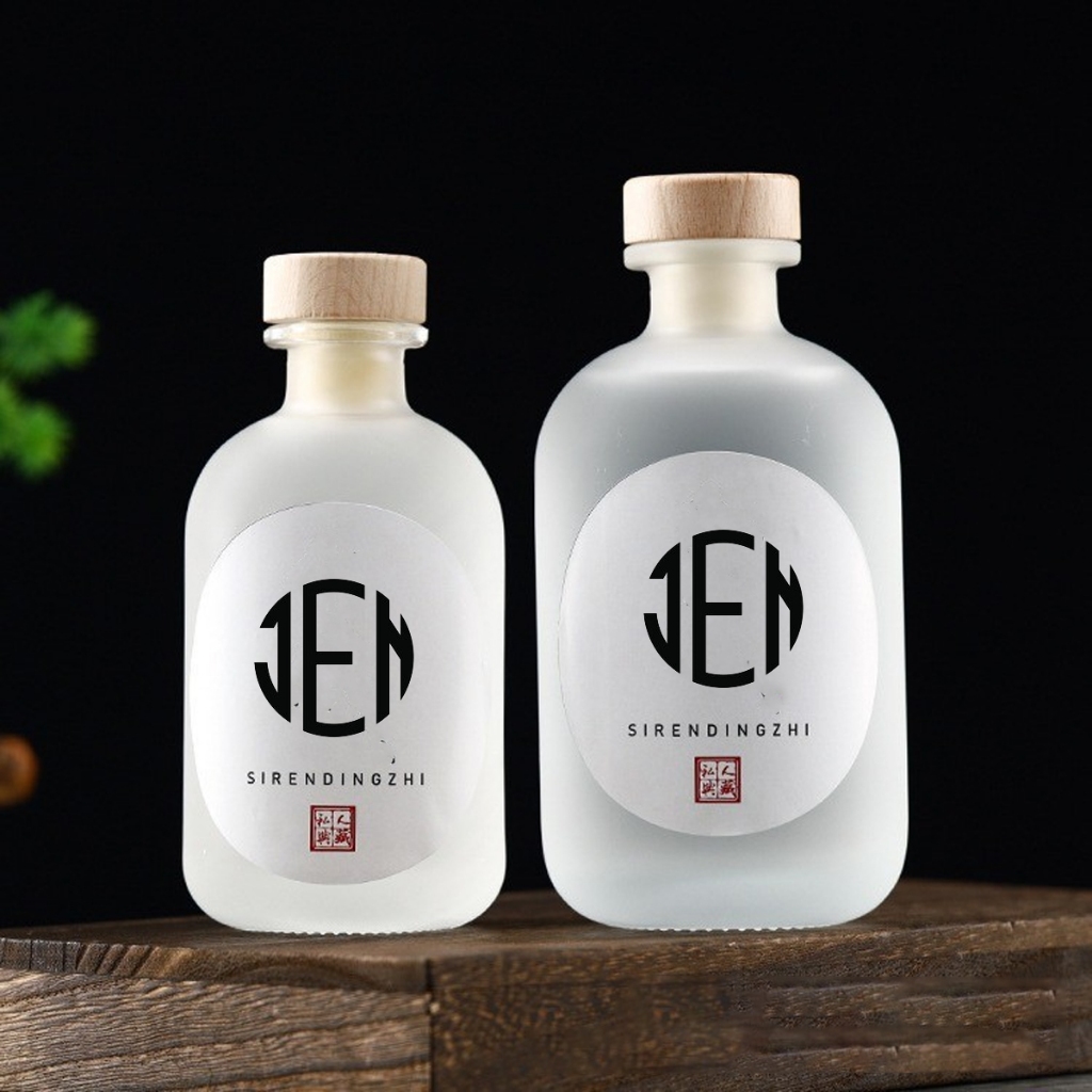 Round Matte Glass Bottle, Japanese Shochu Model, 350ML multi-purpose ...