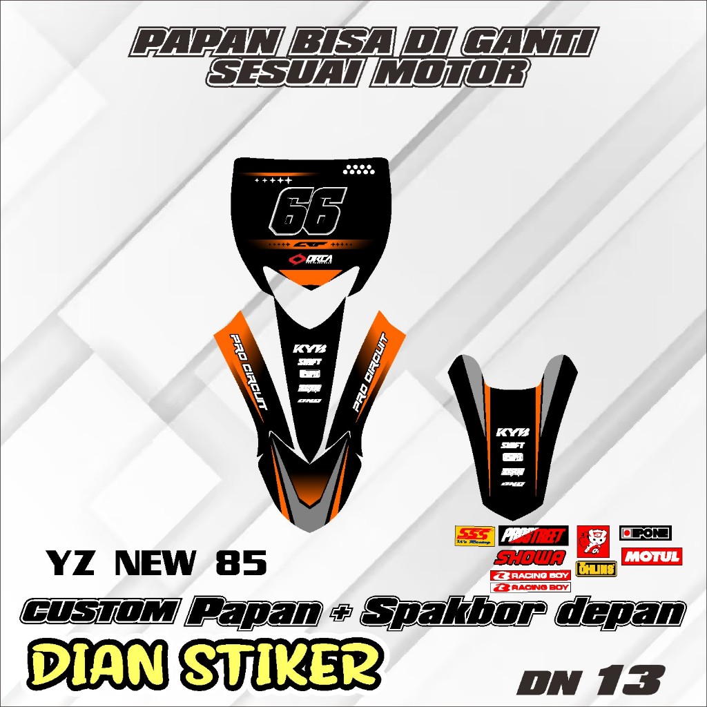 (COD) Latest decal Sticker START NUMBER BOARD FRONT FENDER YZ NEW 85 KX ...