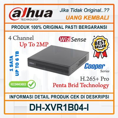 Xvr Dahua 4 Channel 2MP Cooper DH-XVR1B04-I WizSense 1 SATA Ori Warranty | Shopee Singapore