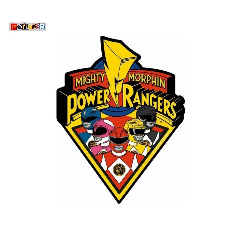 Mighty morphin power rangers sticker die cut logo retro film sticker ...