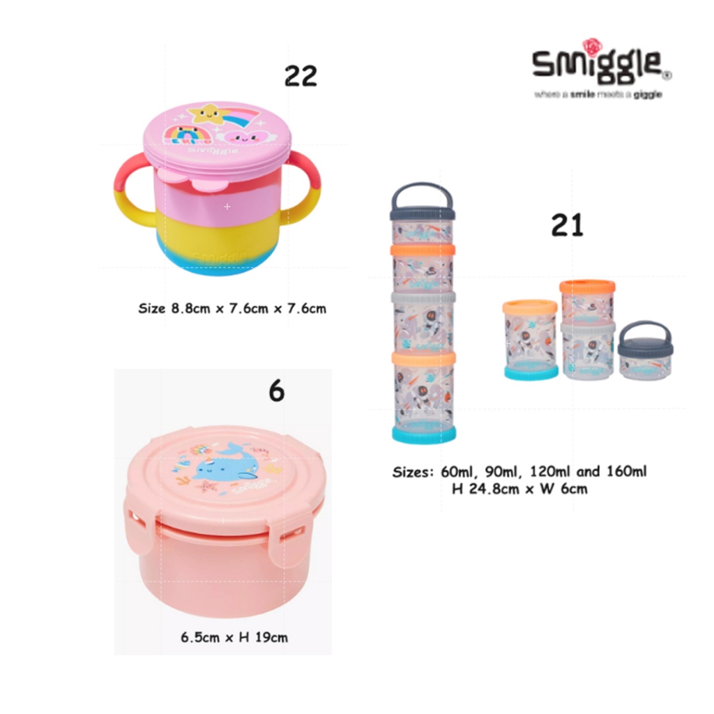 Smiggle CONTAINER | Lunch Box | 4 in 1 set 100% ORIGINAL | Shopee Singapore