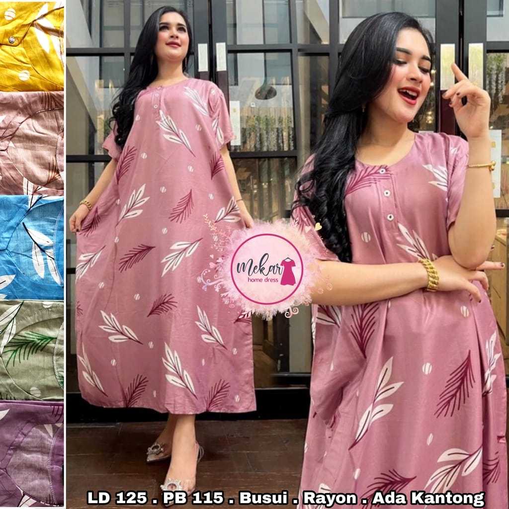 Daster JUMBO BUSUI DJ MAURA LD 120 NEWEST BUTTONS FRONT SHORT SLEEVES ...