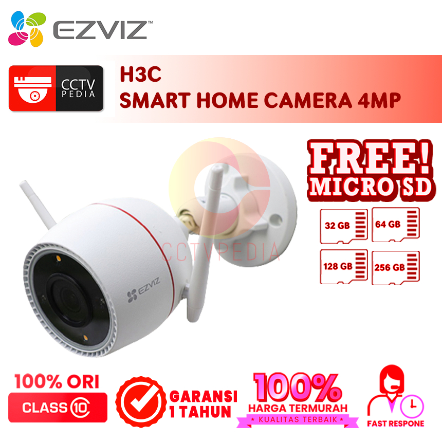 EZVIZ H3C 2K+ WI-FI SMART HOME OUTDOOR CAMERA (FREE MEMORY) | Shopee ...