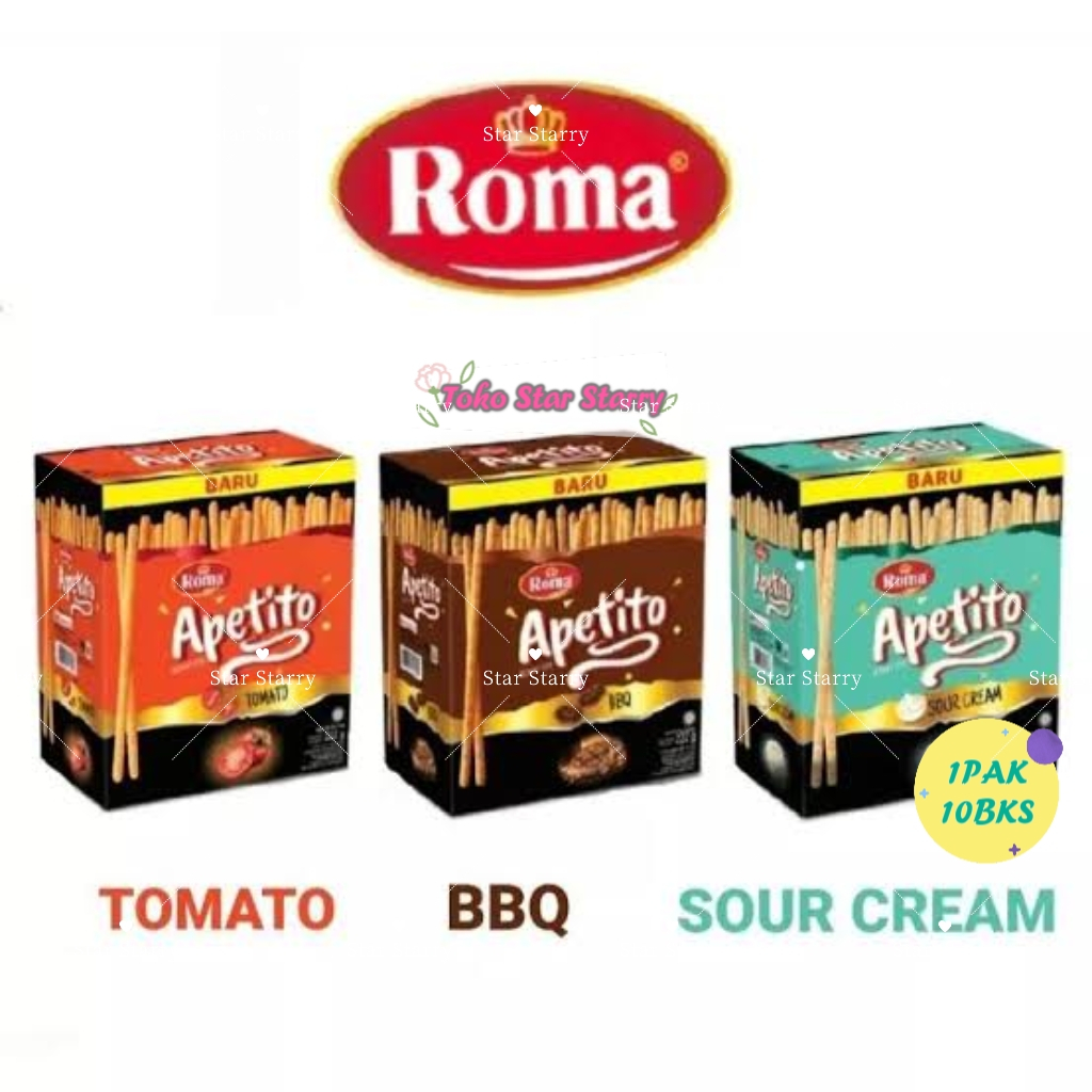 [Per Box] ROMA Apetito Bbq Pizza and Cream Flavor Biscuits Sachet ...