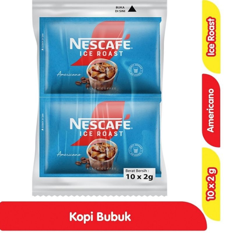 HITAM Nescafe ICE ROAST AMERICANO Black Coffee Net 10pcs X 2gr | Shopee ...
