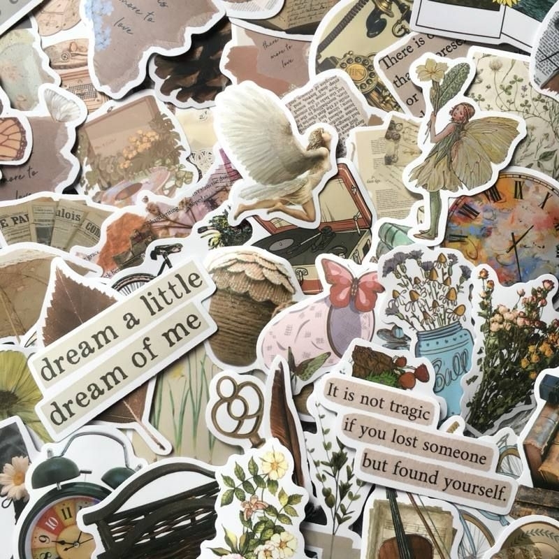 15pcs VINTAGE STICKER PINTEREST / Newspaper vintage sticker / Retro ...