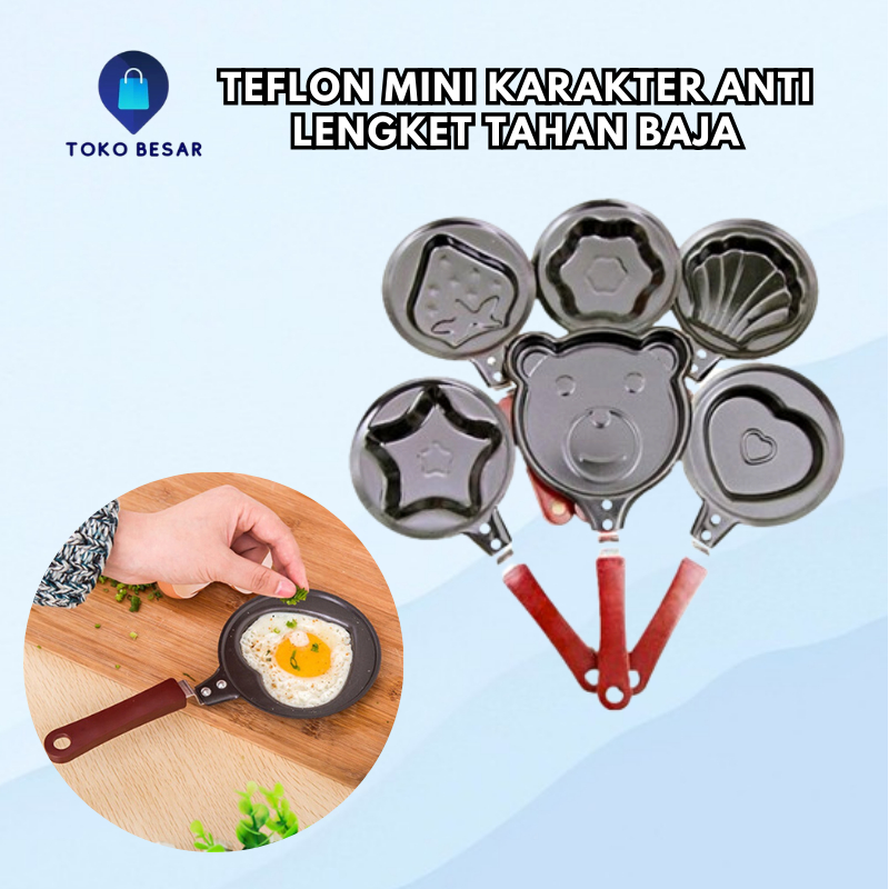 Teflon Mini Character Non-Stick Cute Mini Character Frying Pan | Shopee ...