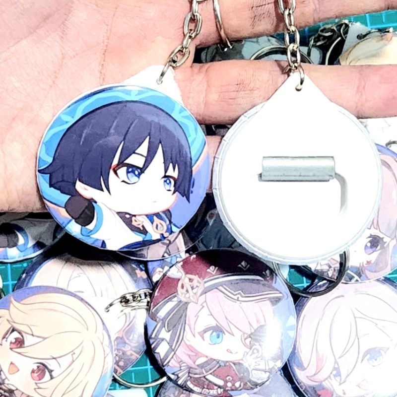 GANTUNGAN Genshin Impact - keychain + Bottle Cap Opener Unofficial 44mm ...