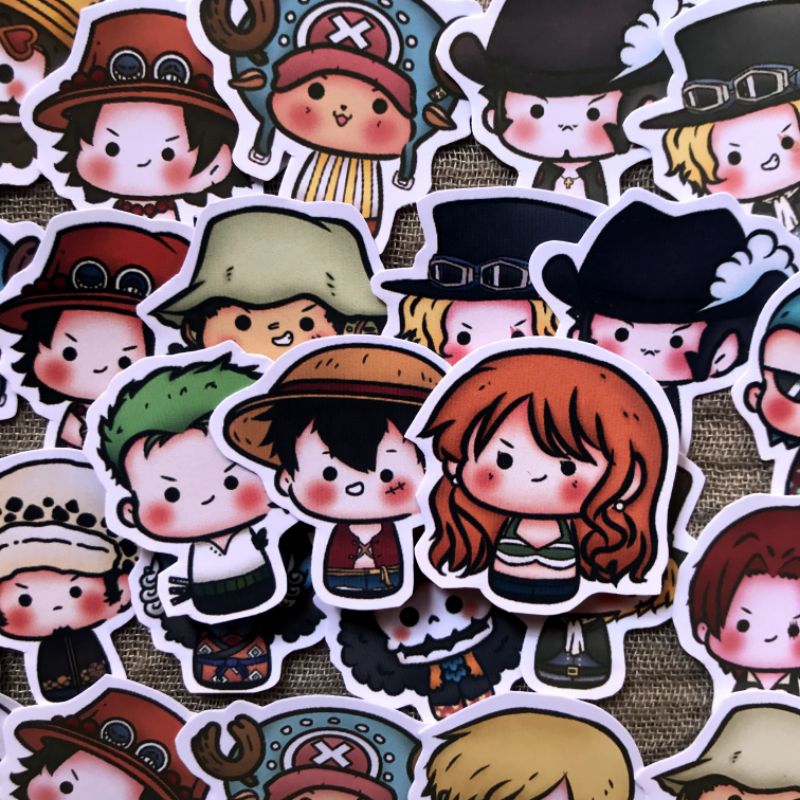 15 pcs one piece sticker, one piece sticker, luffy sticker, roronoa ...