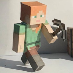 Papercraft Minecraft Action Figure Character (finished form as in photo ...