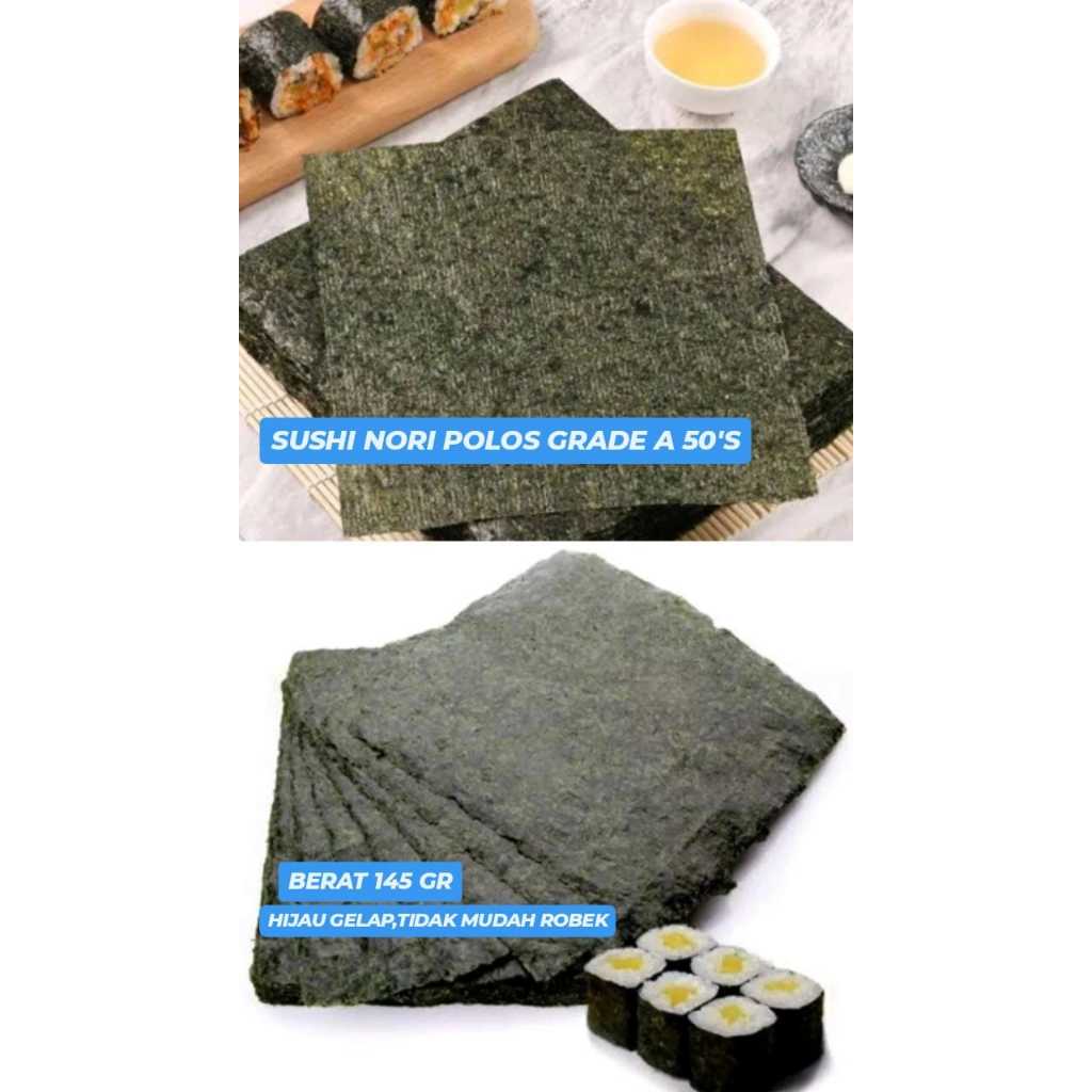 Plain SUSHI NORI GRADE A 50 SHEET/SUSHI NORI 50 SHEETS KIMBAP DRIED ...