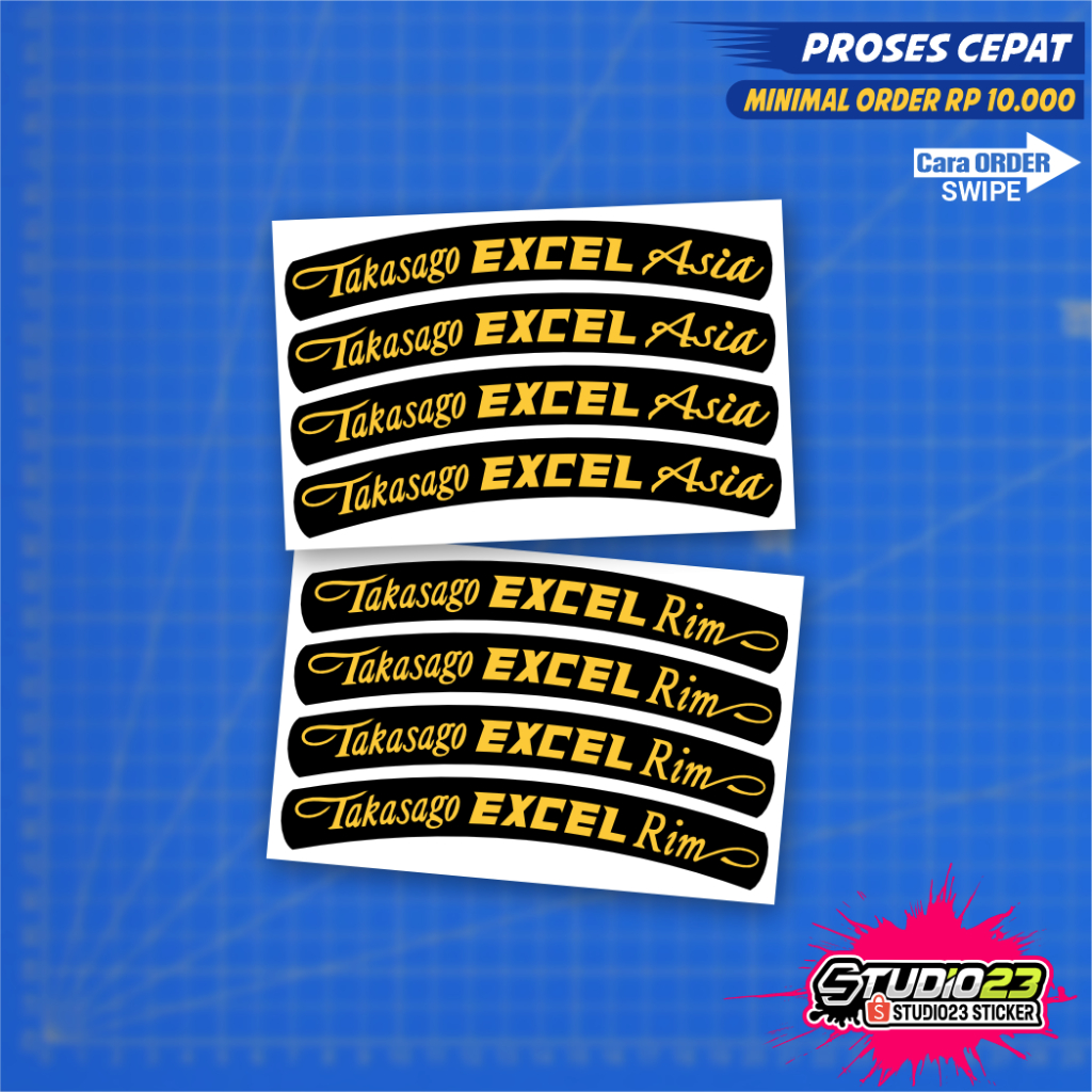 Takasago EXCEL Asia Cutting Sticker/Rim Rim (4pcs) | Shopee Singapore