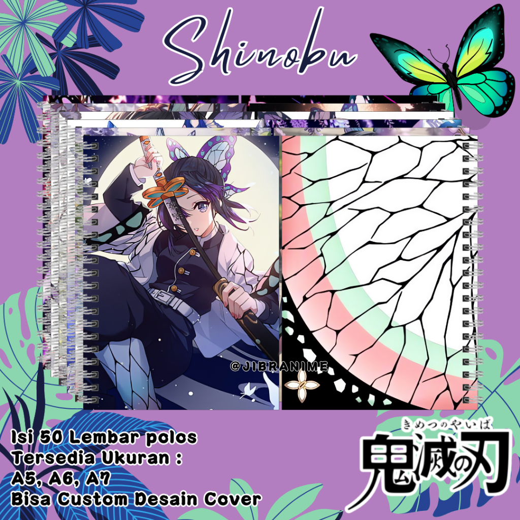 Shinobu Kimetsu No Yaiba Note Book/Shinobu Notebook/Note Book/Can Custom | Shopee Singapore