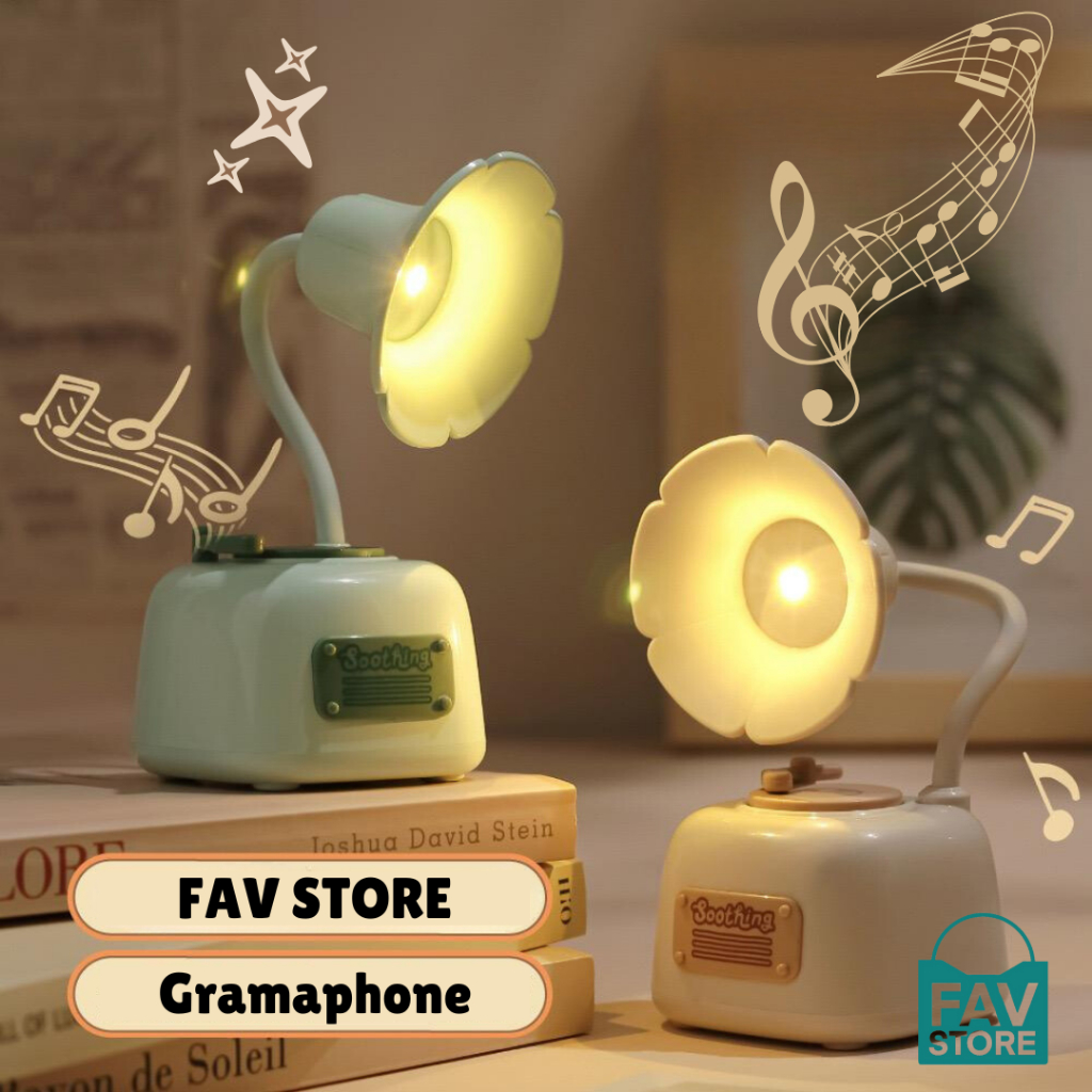 Aesthetic Bedroom Accessories - Gramaphone Model Aesthetic Night Lamp ...