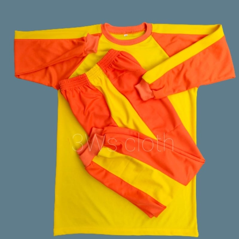 Sports suit sports shirt children's Paud TK RA SD Kenari orange ...