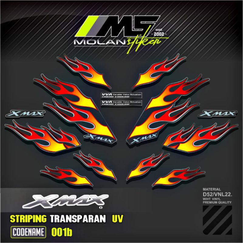 MERAH Decal Sticker Striping Transparent Variations Uv New Xmax Api ...