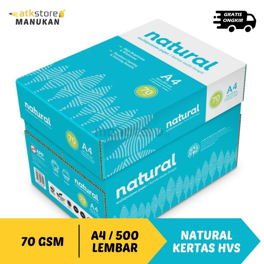 Natural HVS PAPER A4 SIZE 70 Gsm 1 RIM / 500 SHEETS | Hvs / PHOTOCOPY ...