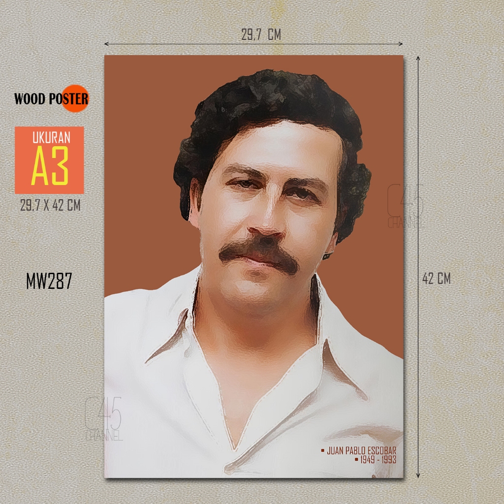 KAYU HIASAN DINDING Pablo ESCOBAR Wall Decoration Ready to Install on ...
