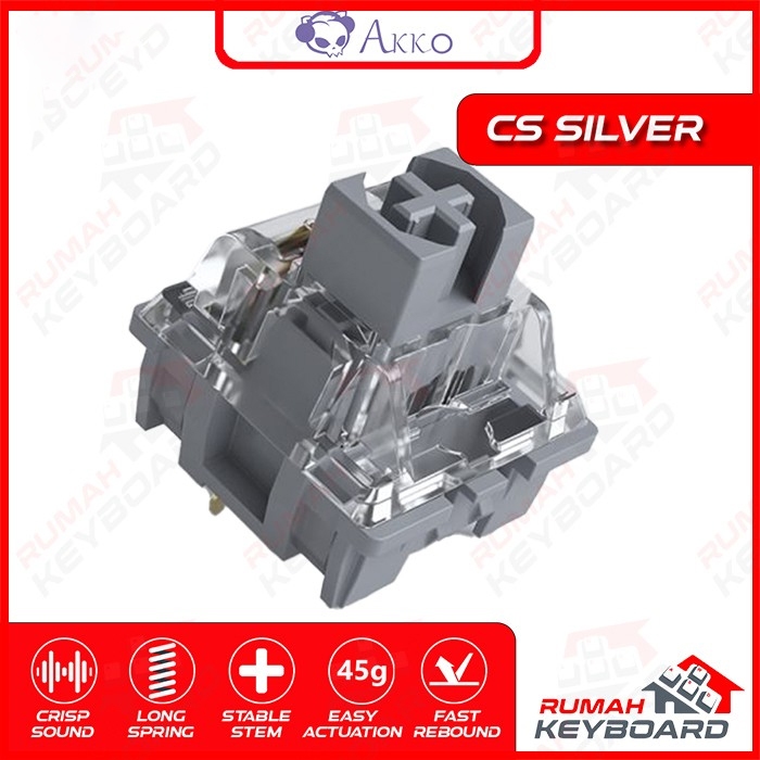 AKKO - CS - Silver - Switch - 3 PIN - 45g - PCB Mount - Linear | Shopee ...