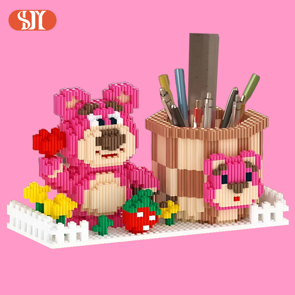 Nano Block Bricks Pen Holder Lotso Bear 3D Building Blocks Toys ...