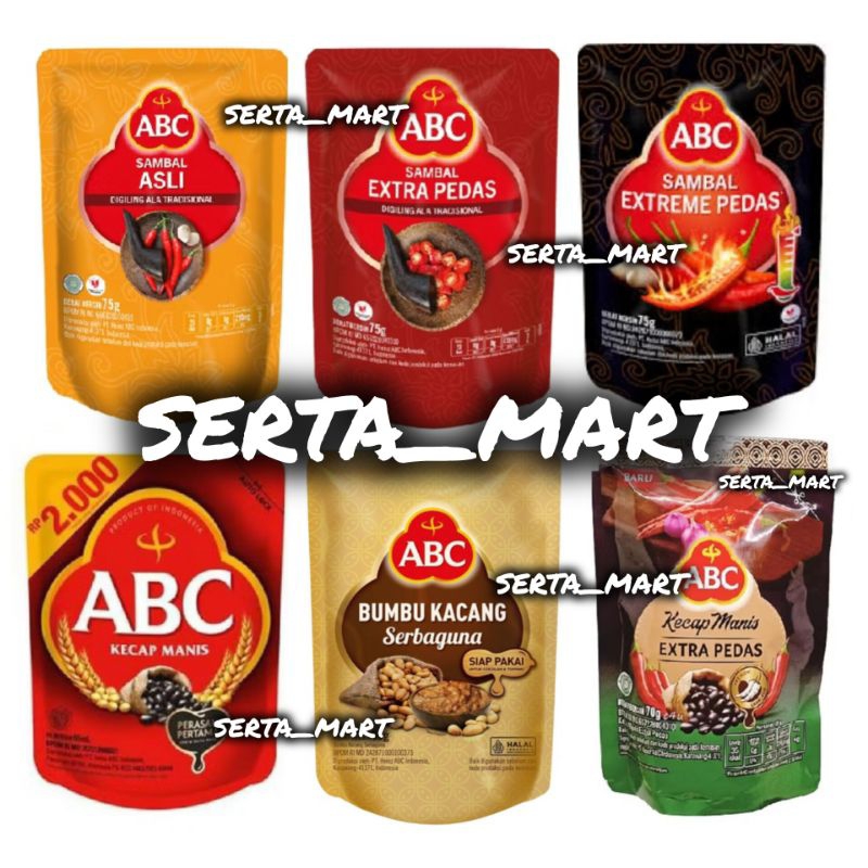 ABC Original Chili Sauce Peanut Sauce/ 60g Extra Spicy/ Onion/ Sweet ...