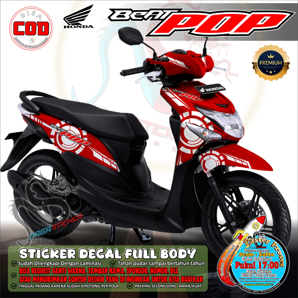 Honda Beat Pop Full Body Decal Sticker Custom Motif NS3602 Design Can ...