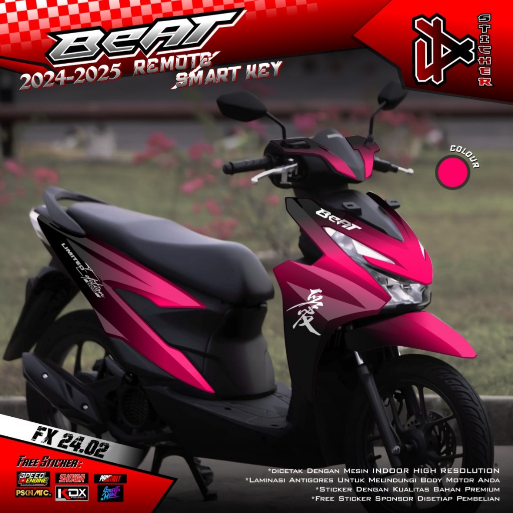 Newest Honda Beat CBS Street Deluxe Gen 2 SMART KEY 2024 2025 Sticker ...