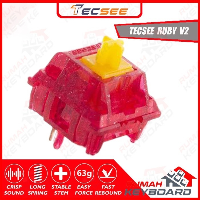 Switch - TECSEE - RUBY V2 - 5 PIN - 63.5g - LINEAR - FACTORY LUBE ...