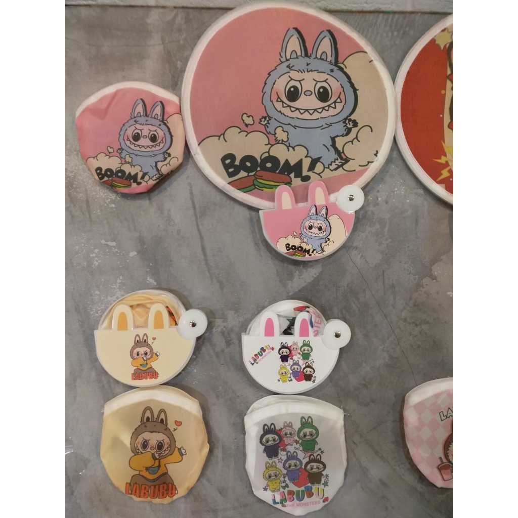 Labubu Round Fan / souvenir surprise fan, round labubu motif hand fan ...