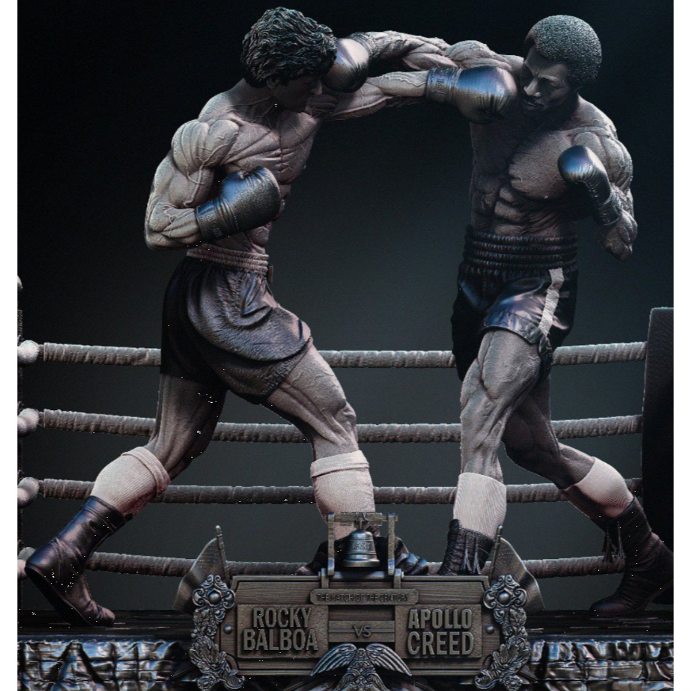 Miniature Figure ROCKY Balboa VS APOLLO Creed 1/64 HO diorama for ...