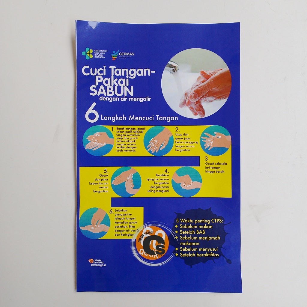 6 Step Hand Washing Sticker Using RT Soap - CTPS - Health | Shopee ...