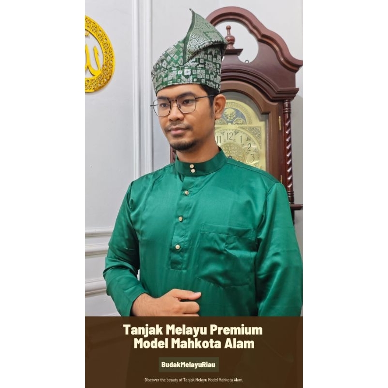 MALAY TANJAK FULL SONGKET NATURAL CROWN TIE RIAU MALAY BUDAK | Shopee ...