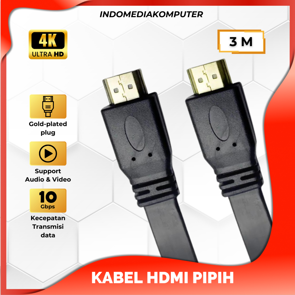 3m FLAT HDMI CABLE | Shopee Singapore