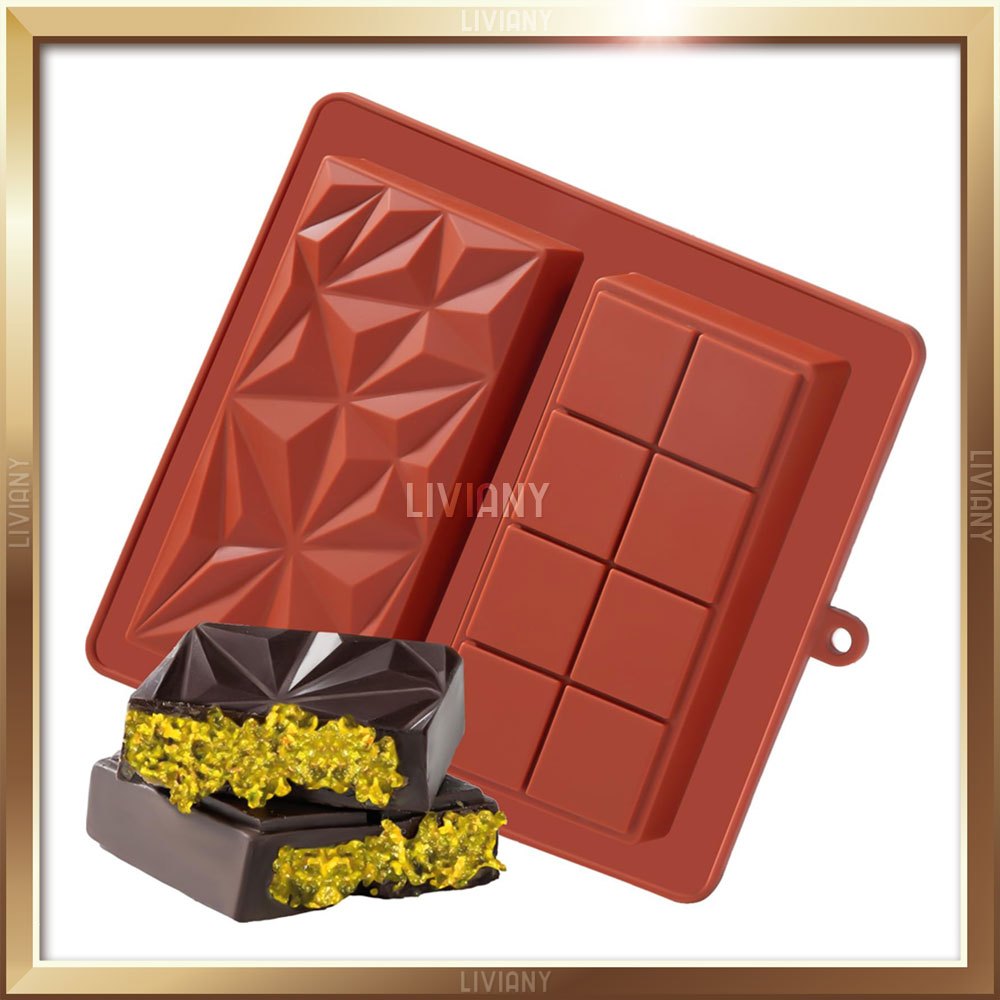 Large Rectangular Viral Dubai Chocolate Silicone Mold in 2 Motifs ...