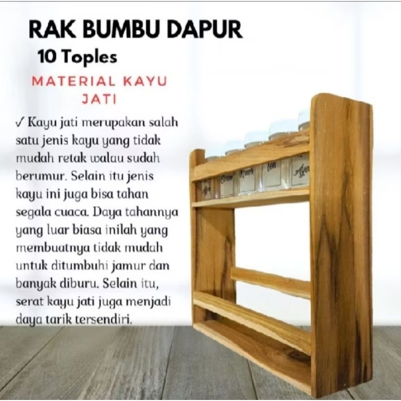 KAYU 2 tier wooden spice rack | Shopee Singapore