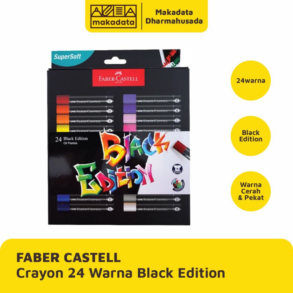 Crayon | Faber CASTEL CRAYON 24 COLORS BLACK EDITION 220024 (1 Pcs ...