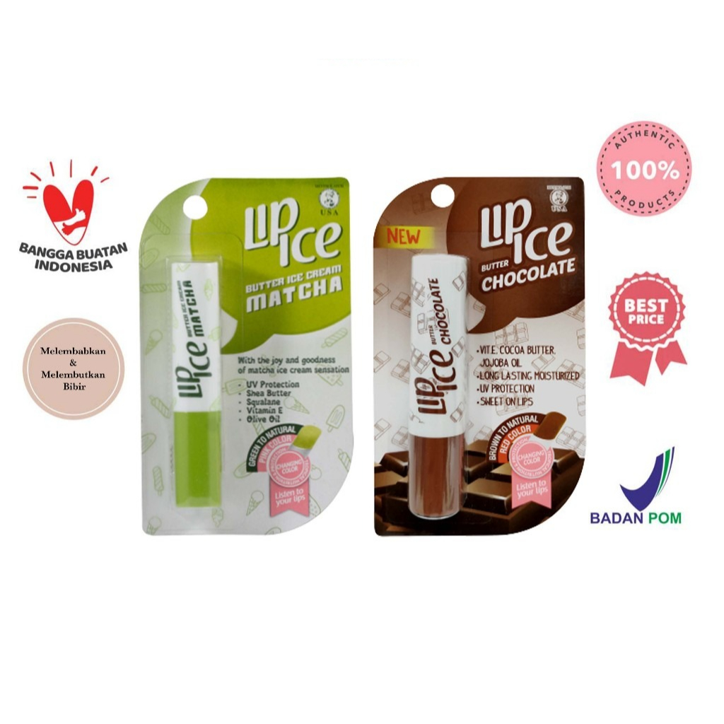 Lip Ice Butter Ice Cream Changing Color Lip Balm Matcha | Chocolate 2 ...