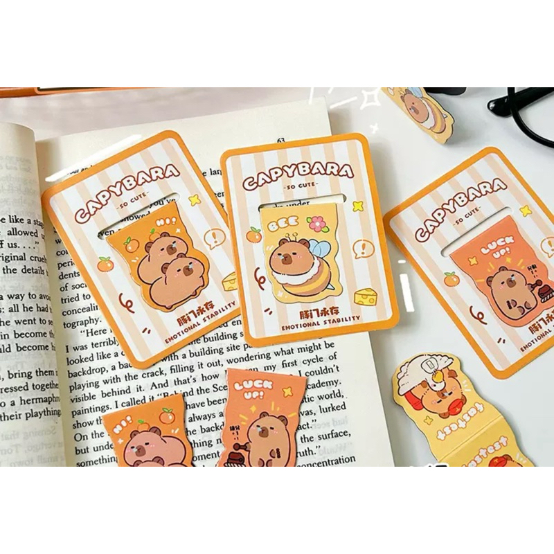 Purple BM001 1Pcs CARTOON Capybara MAGNETIC BOOKMARK Paper Clip Rabbit ...