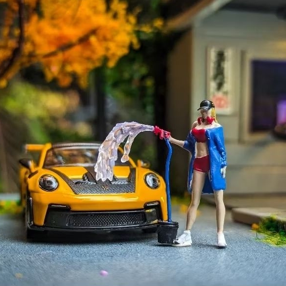 1/64 scale Mini Figure (Washing Car) for Dioramas, Architecture ...