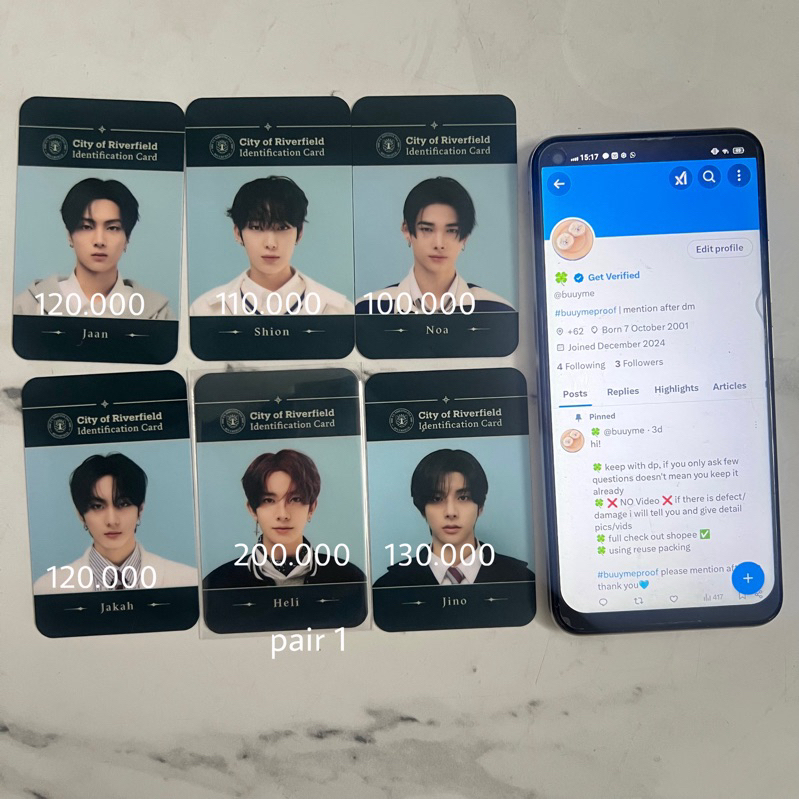 Enhypen dark moon riverfield id card | Shopee Singapore