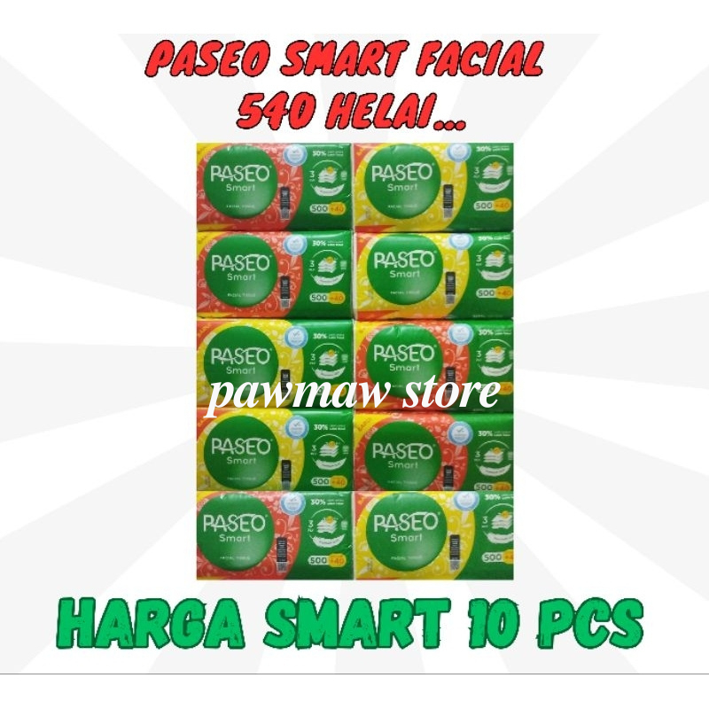 Paseo Smart Facial Tissue 540 Sheets ( PACK=10 PCS ) | Shopee Singapore