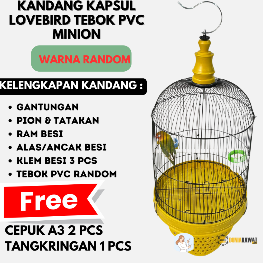 Pvc Tebok Star Capsule Minion Cage / Cage |Suitable for parakeets ...