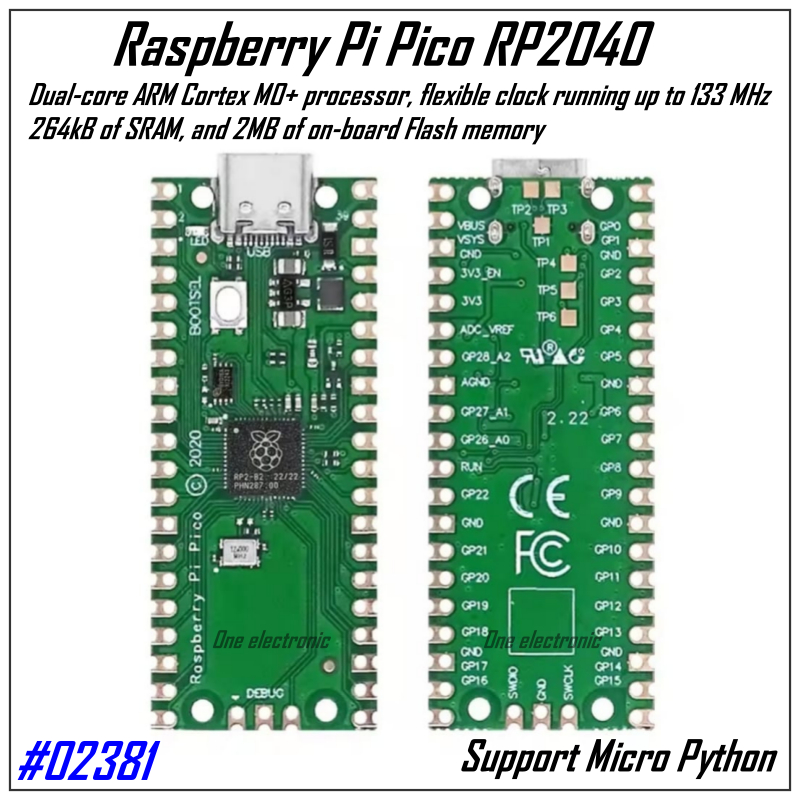 Raspberry Pi Pico RP2040 Dual-core ARM Cortex M0+ Arduino microcontroller processor | Shopee ...