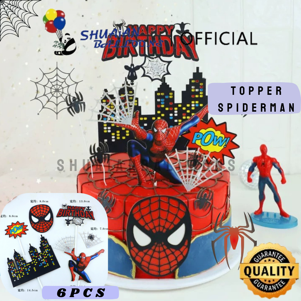 6 Pcs Cake Topper Set Marvel Superhero Theme Birthday Cake Decoration ...