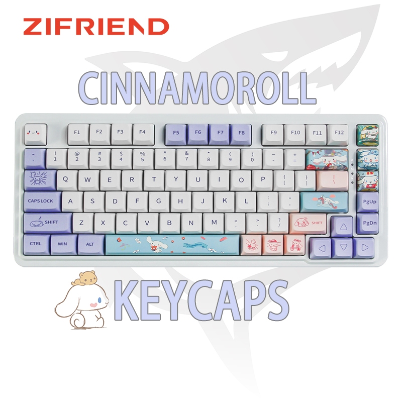 ZIFRIEND Cinnamoroll 144 Key XDA Profile PBT Keycaps Set Mechanical ...