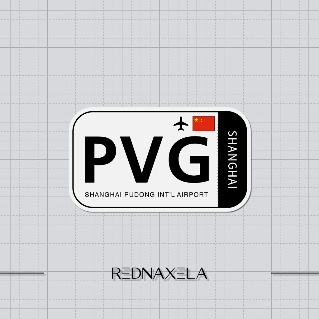 Vinyl Sticker Shanghai Pudong International Airport Code PVG Sign ...