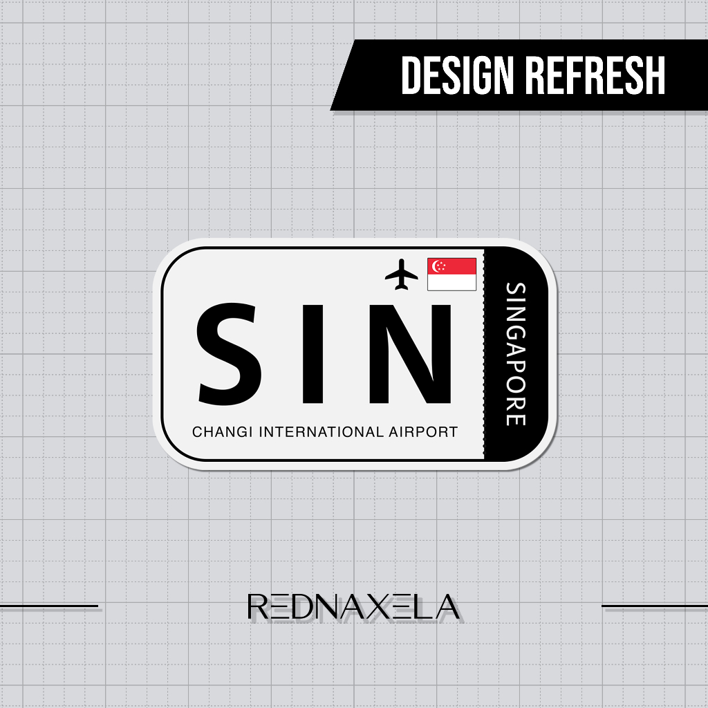 Vinyl Sticker Changi Intl Airport Code SIN Sign Sticker | Shopee Singapore