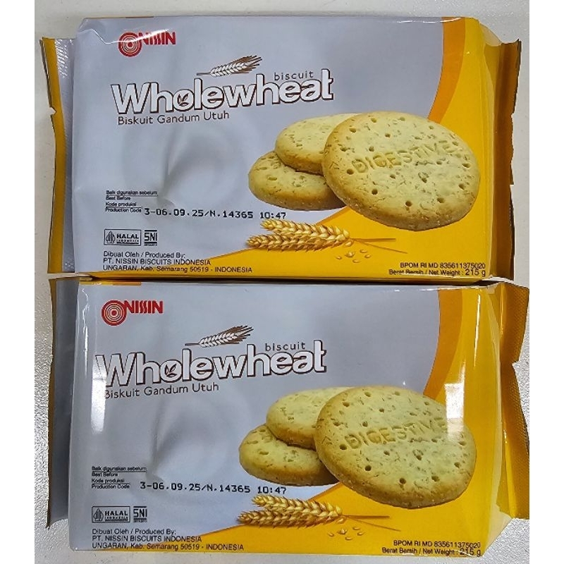 Nissin Wholewheat 215g - Whole Wheat Biscuits | Shopee Singapore